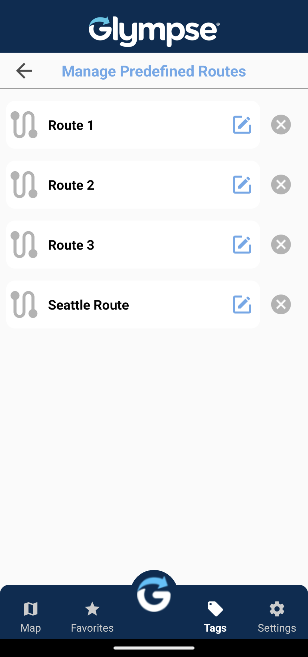 Delete a Predefined Route – Glympse Support